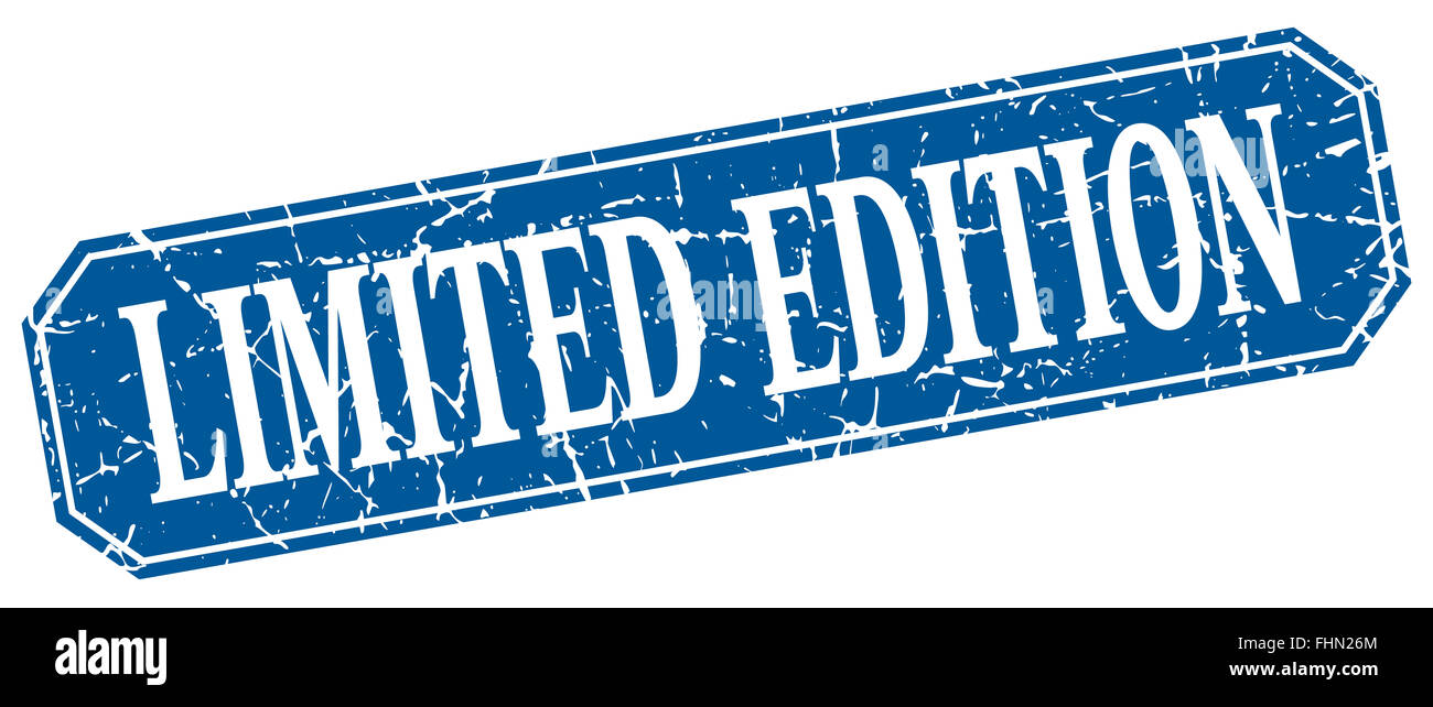 limited edition blue square vintage grunge isolated sign Stock Photo ...