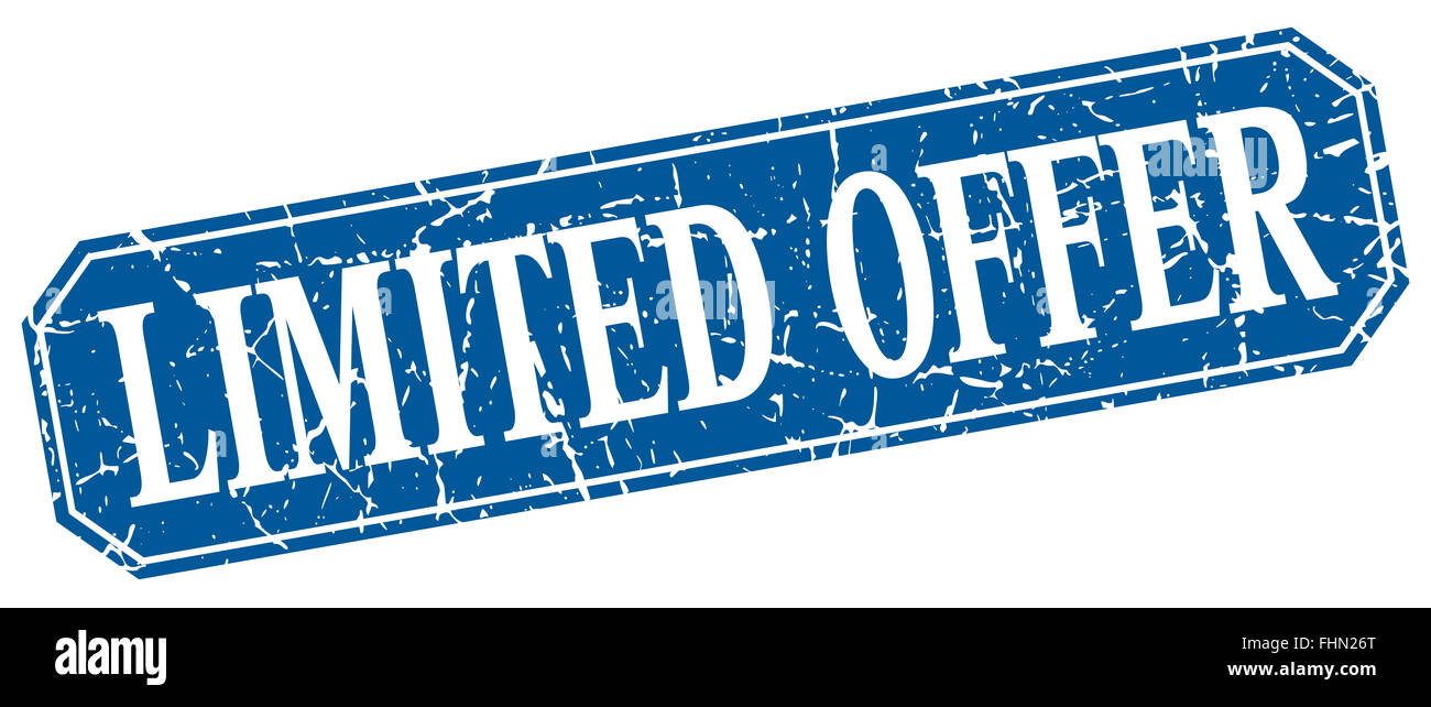 limited offer blue square vintage grunge isolated sign Stock Photo - Alamy