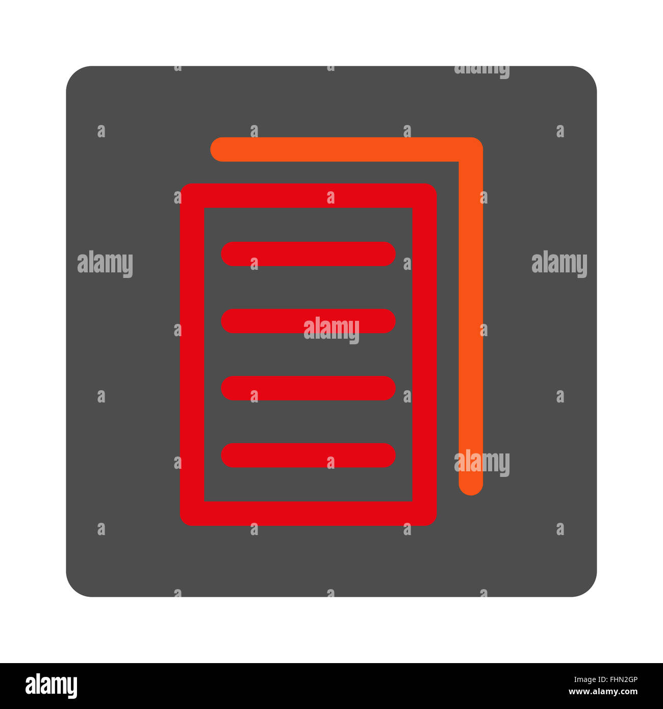 Copy Document Rounded Square Button Stock Photo - Alamy