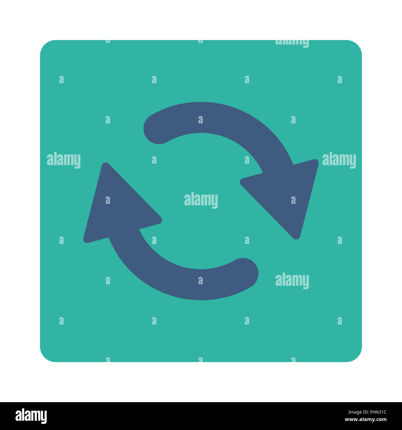 Refresh flat cobalt and cyan colors rounded button Stock Photo - Alamy