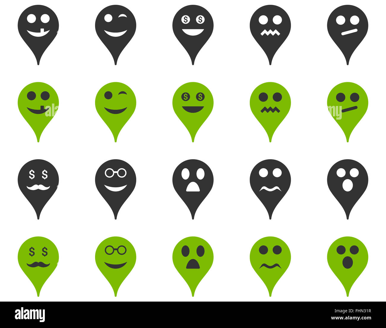 Emotion map marker icons Stock Photo - Alamy