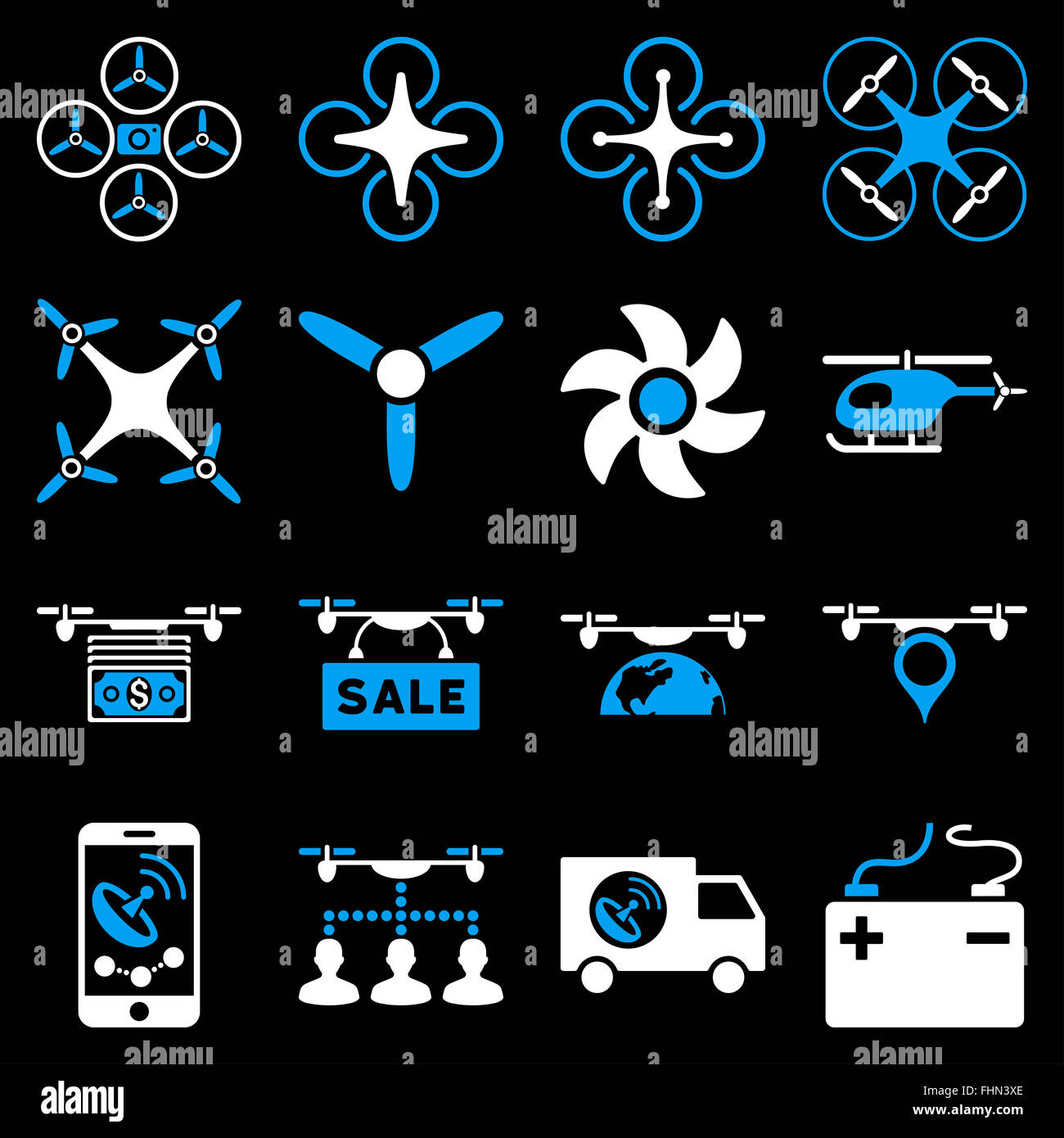Drone service icon set Stock Photo - Alamy
