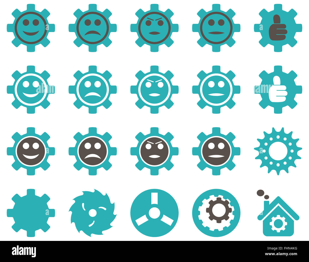 Tools and Smile Gears Icons Stock Photo - Alamy