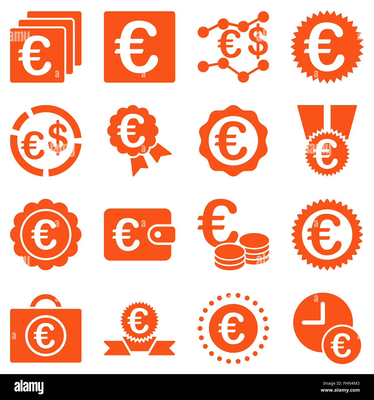 Euro banking business and service tools icons Stock Photo - Alamy