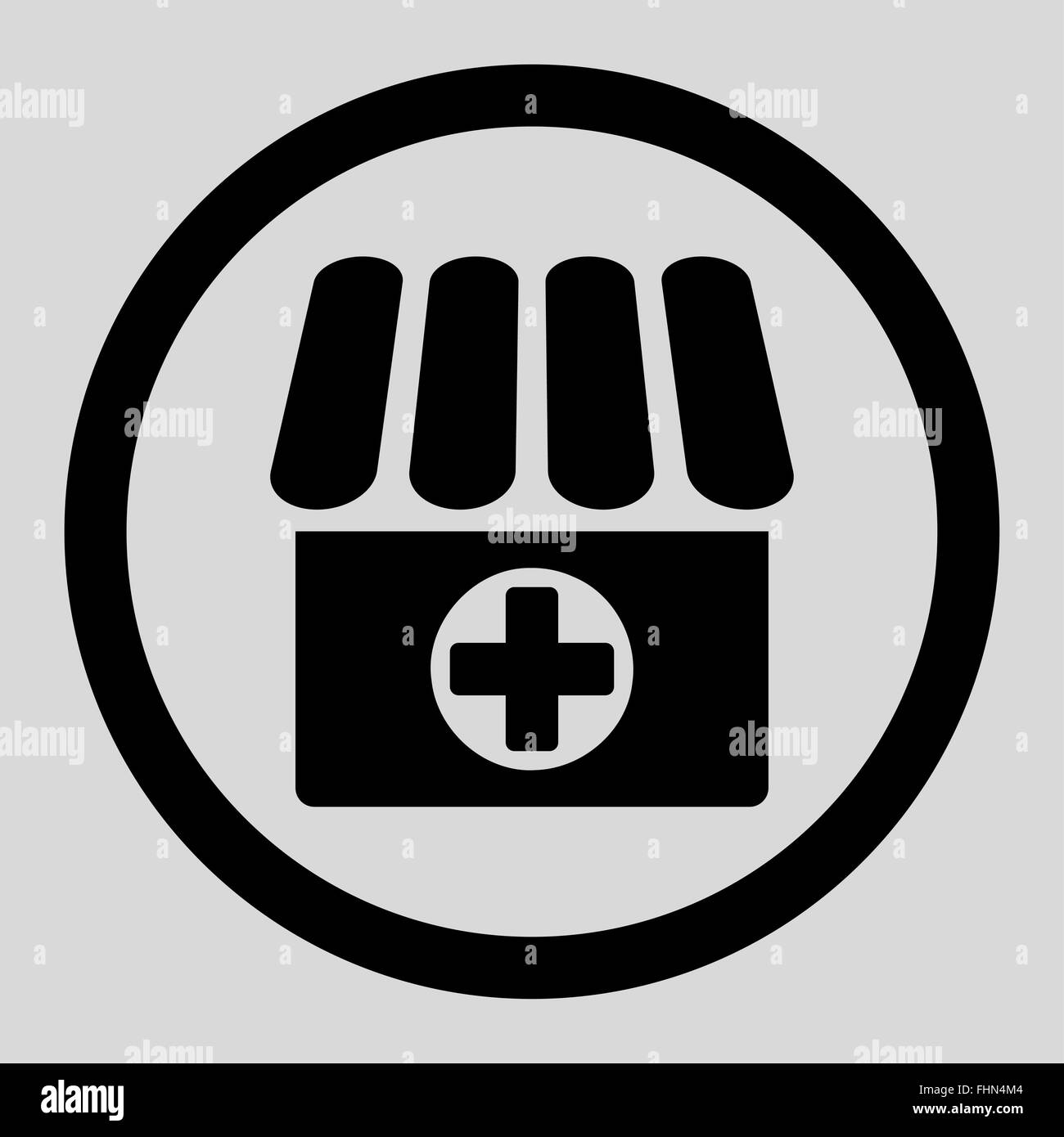 Drugstore flat black color rounded vector icon Stock Photo - Alamy