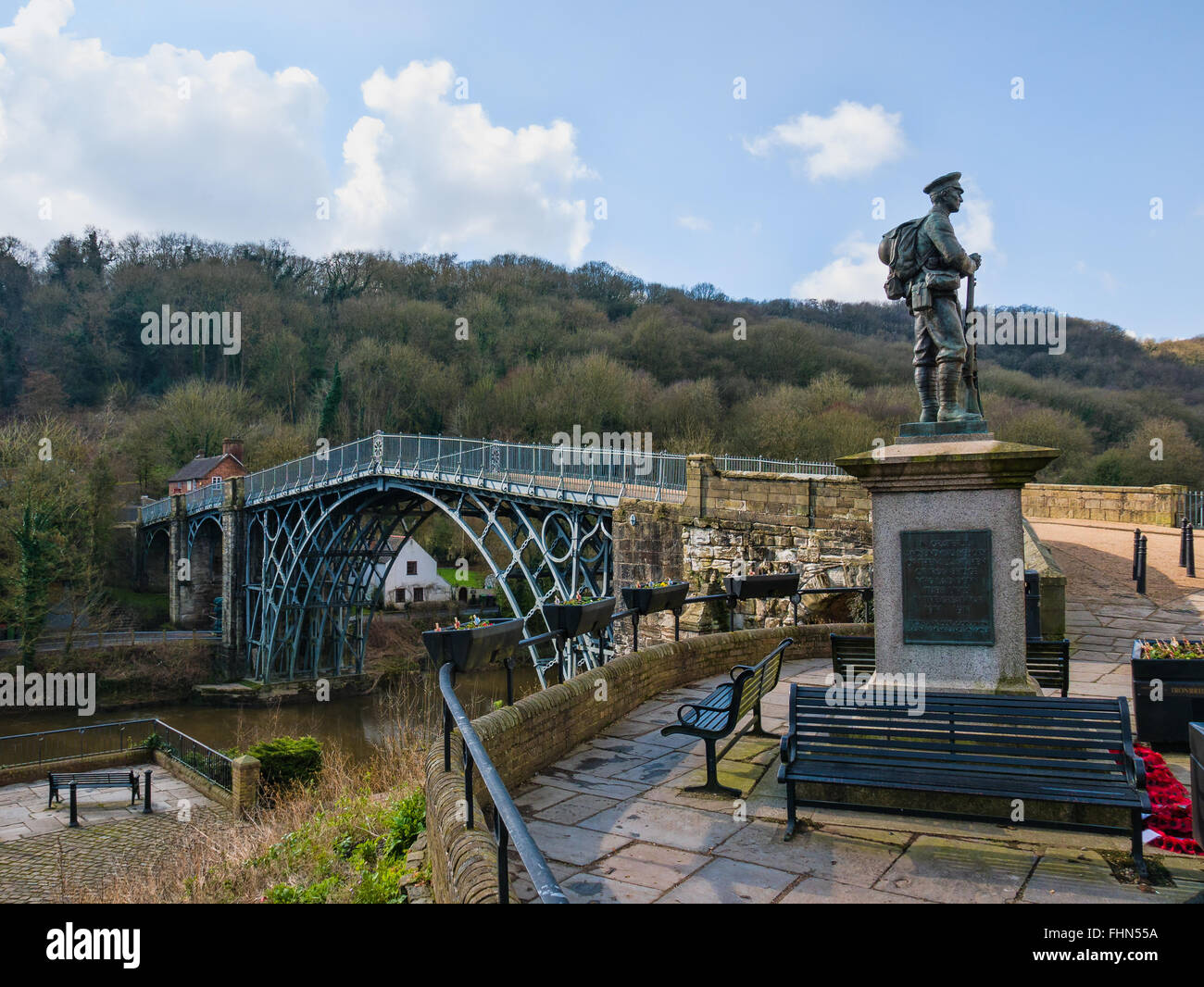 The first cast iron bridge at ironbridge, shropshire birthplace of ...