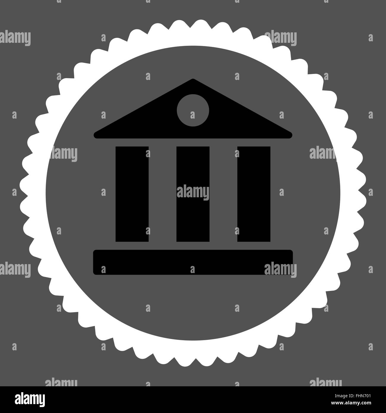 Bank flat black and white colors round stamp icon Stock Photo - Alamy