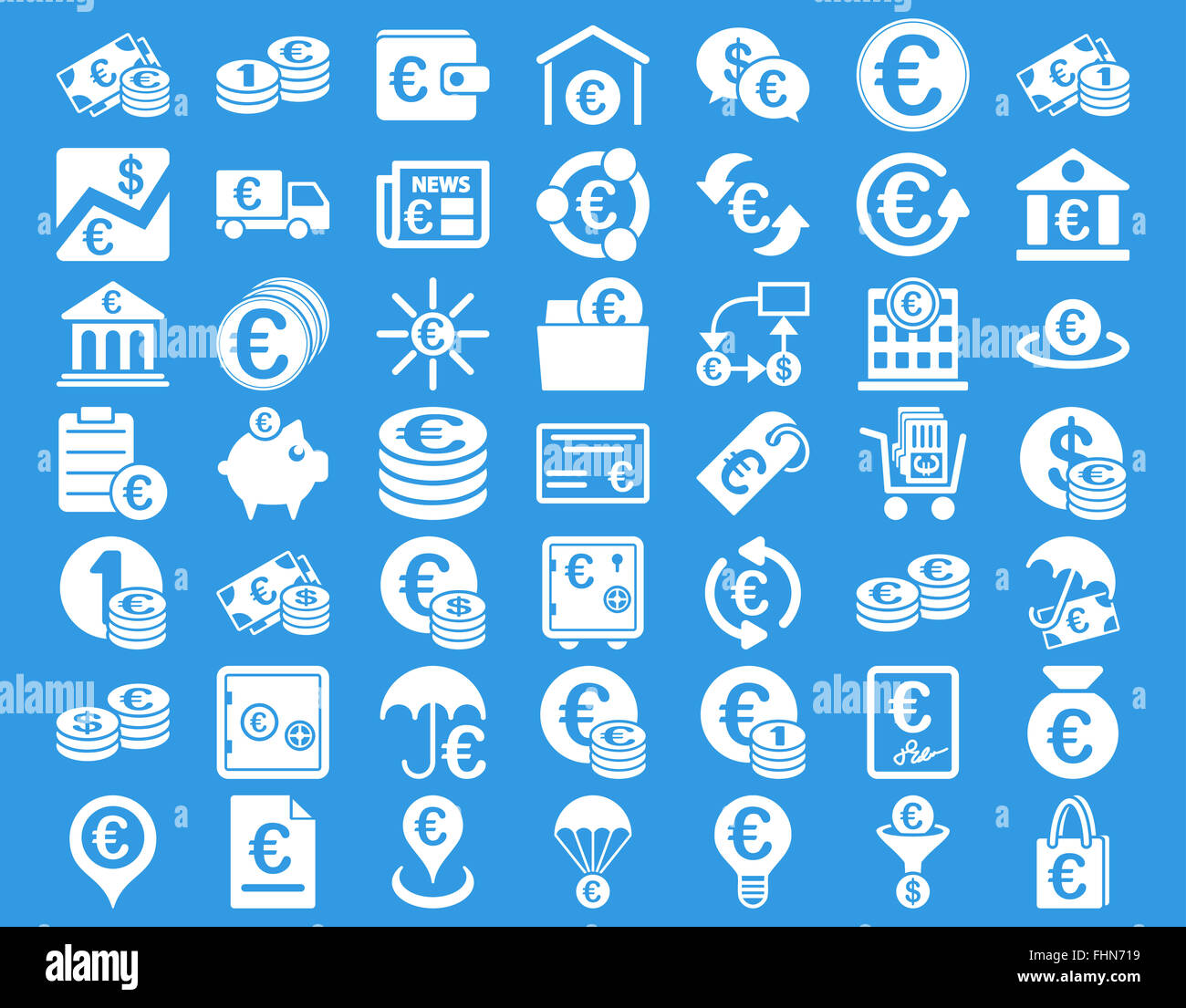 Euro Banking Icons Stock Photo - Alamy