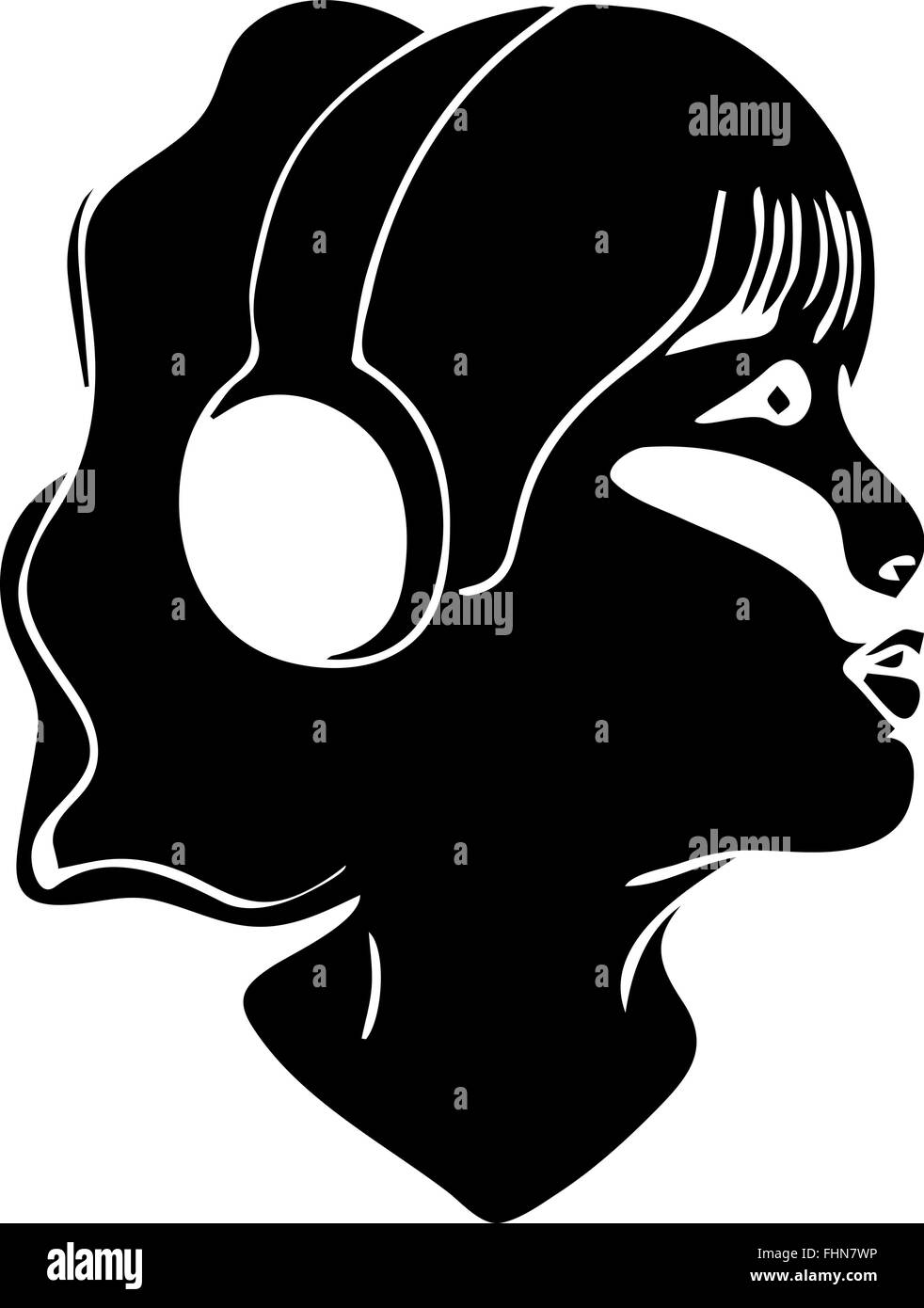 girl listening to music icon Stock Vector Image & Art - Alamy