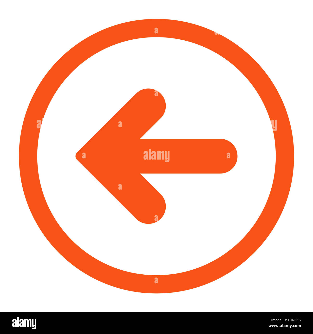 Arrow Left flat orange color rounded vector icon Stock Photo - Alamy