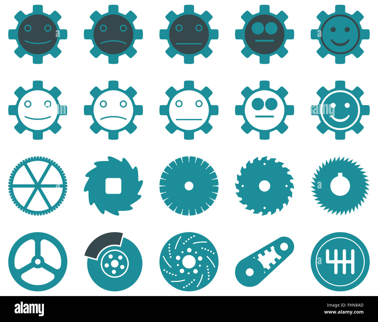 Tools and Smile Gears Icons Stock Photo - Alamy