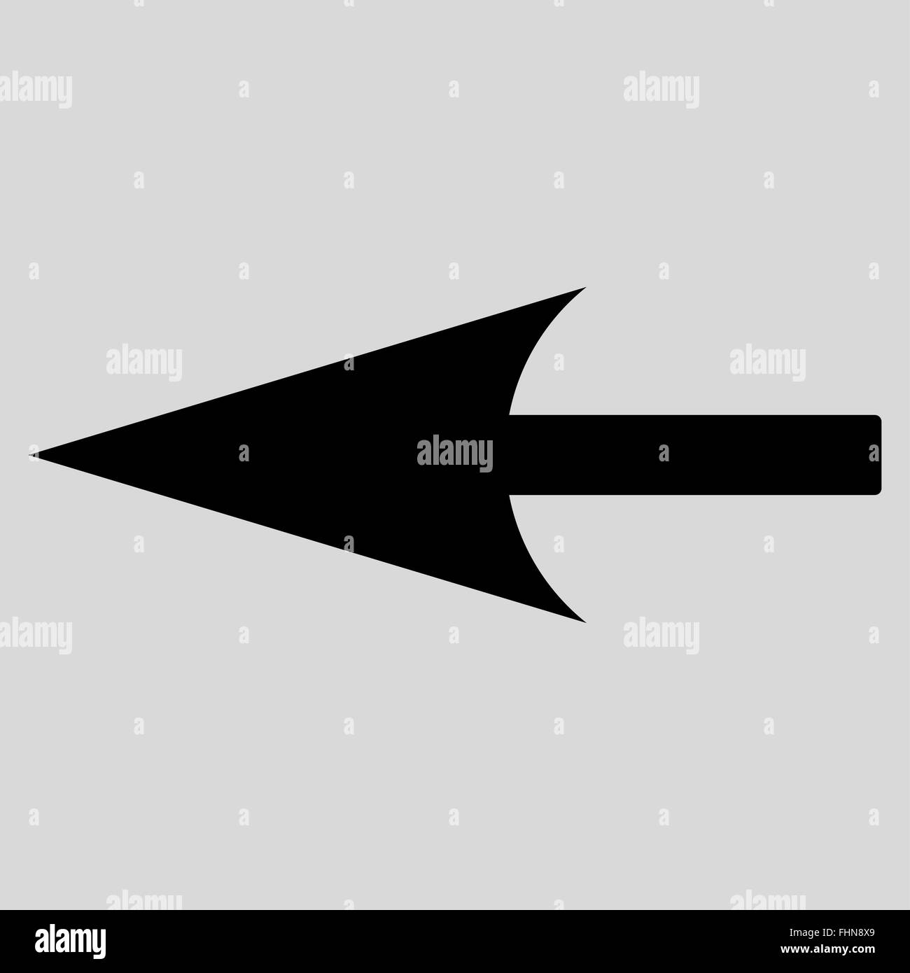 Sharp Left Arrow flat black color icon Stock Photo - Alamy