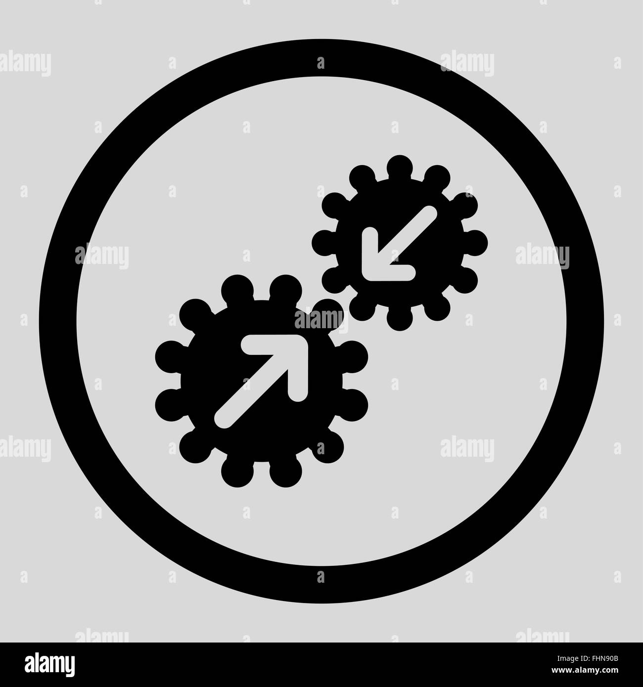 Integration flat black color rounded vector icon Stock Photo - Alamy
