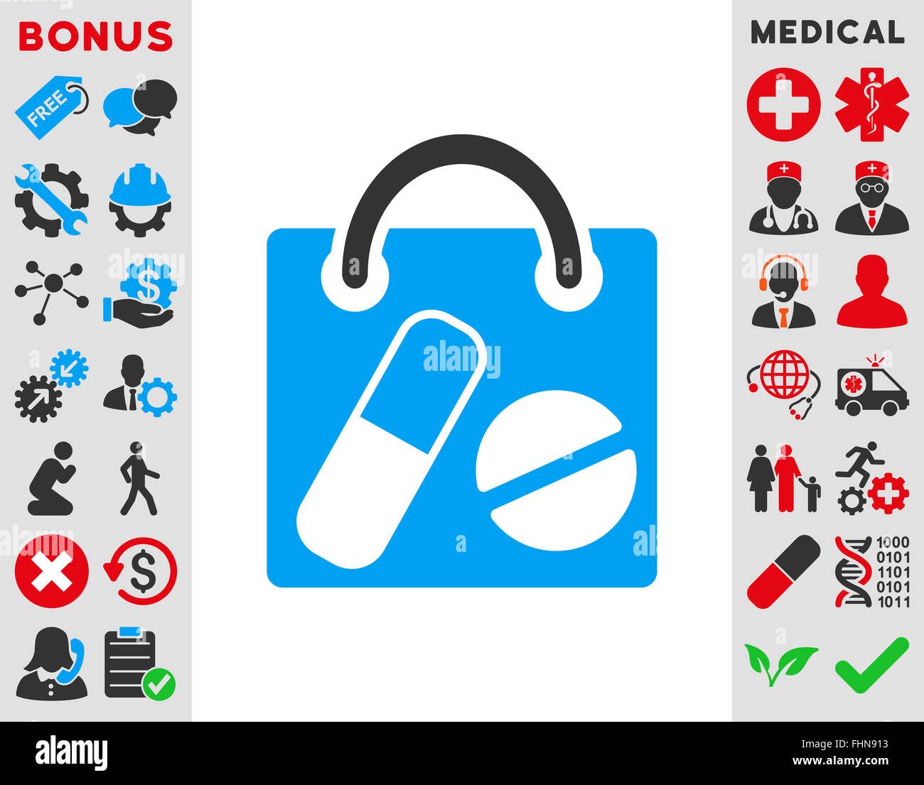 Drugs Shopping Bag Icon Stock Photo - Alamy