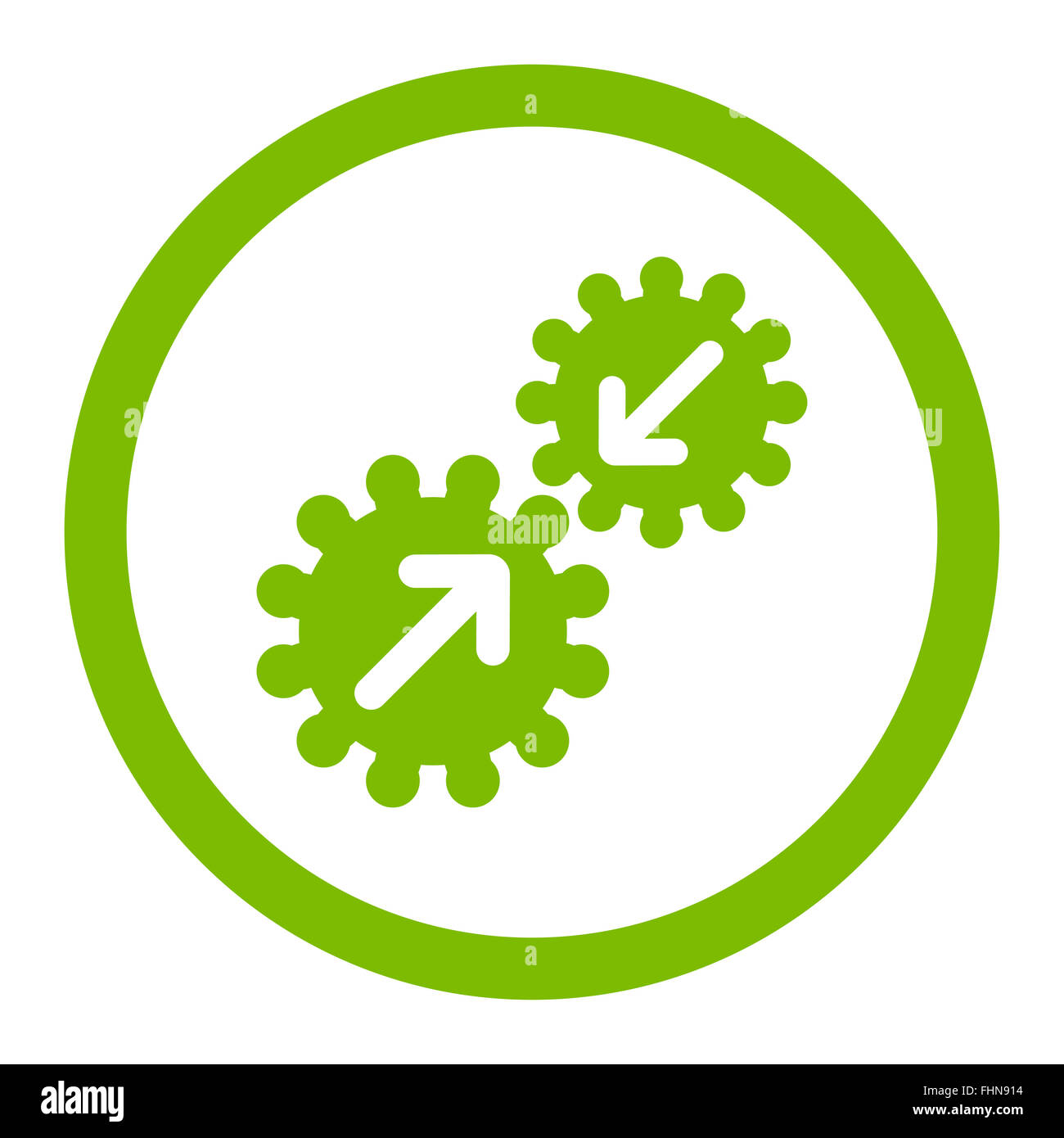 Integration flat eco green color rounded vector icon Stock Photo - Alamy