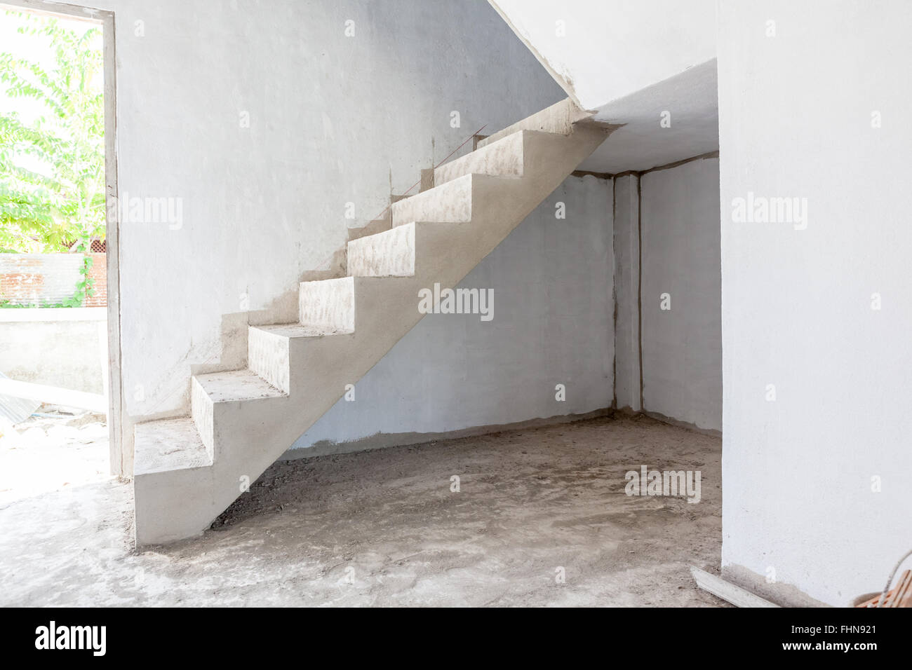 in an building, there is an unfinished stairs Stock Photo - Alamy