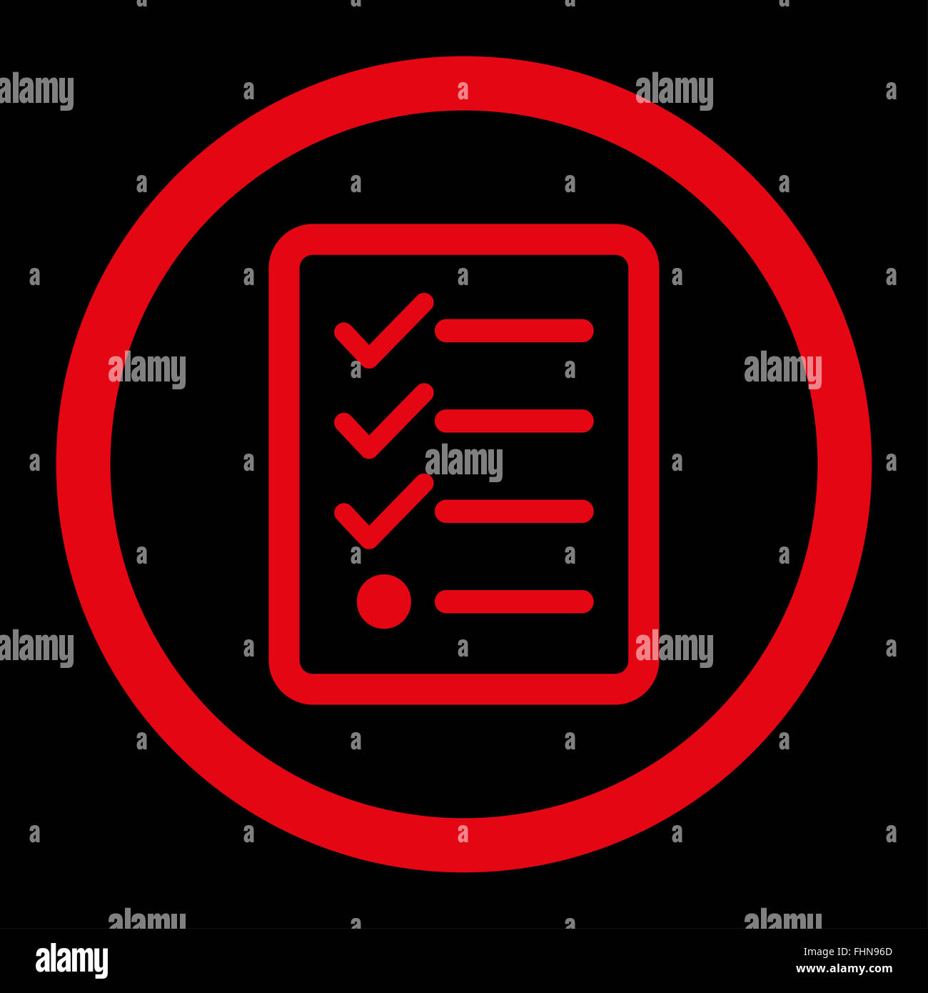 Checklist flat red color rounded glyph icon Stock Photo - Alamy