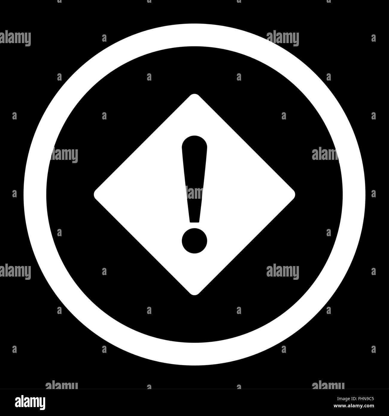 Error flat white color rounded vector icon Stock Photo - Alamy