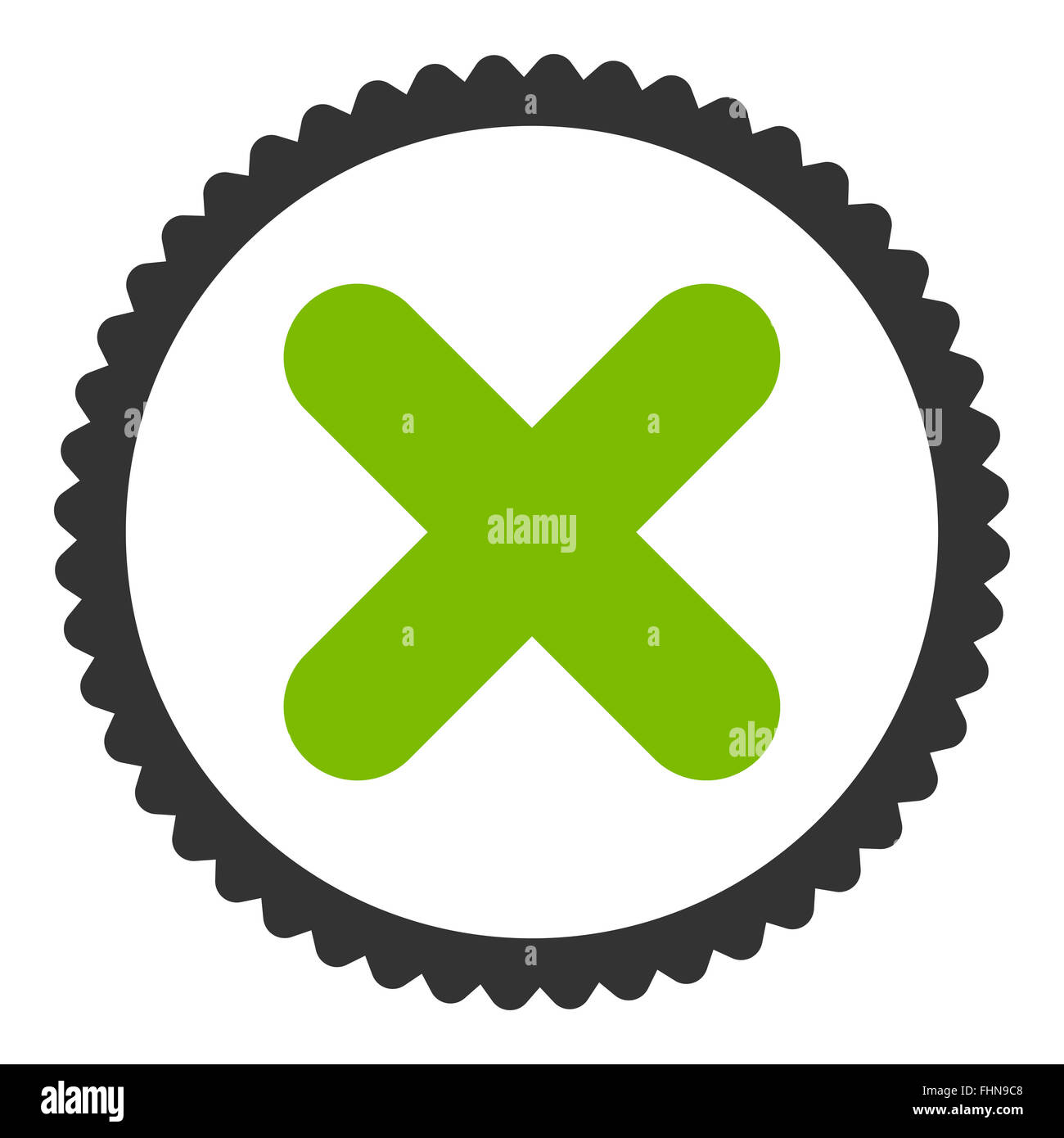 Cancel flat eco green and gray colors round stamp icon Stock Photo - Alamy