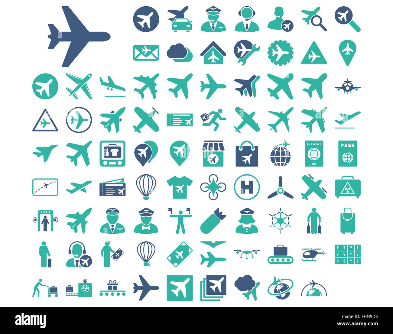 Aviation Icon Set Stock Photo - Alamy