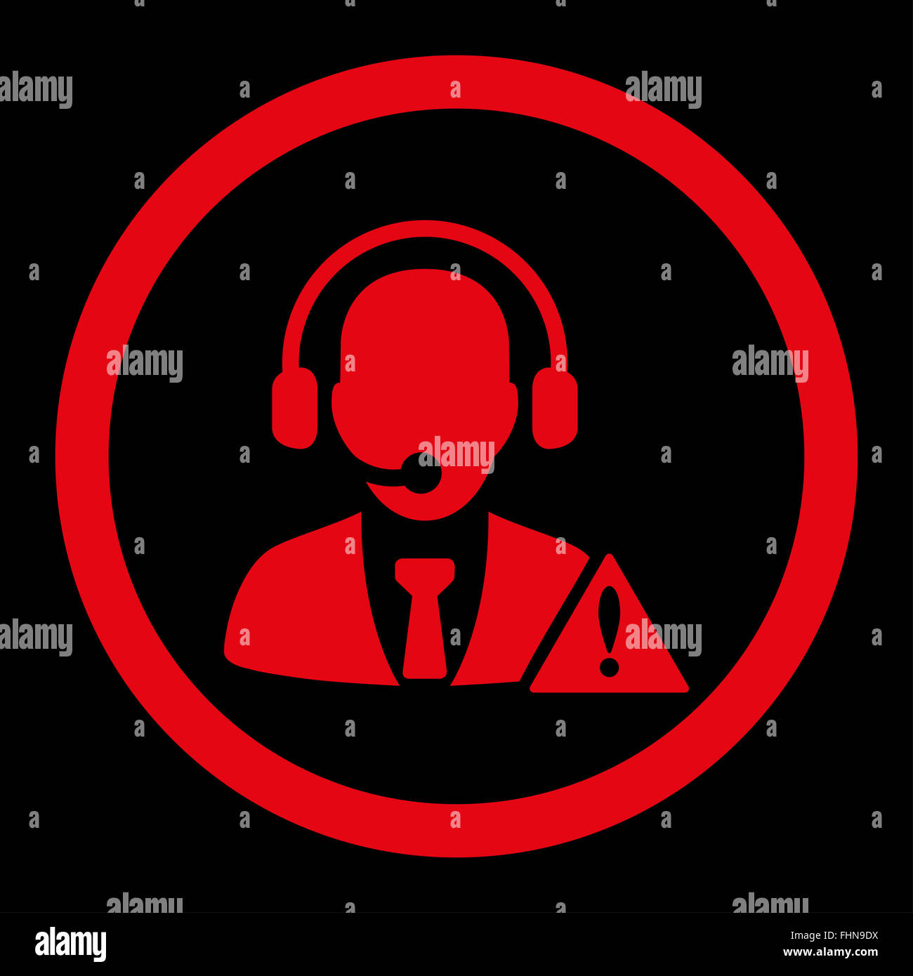 Emergency service flat red color rounded vector icon Stock Photo - Alamy