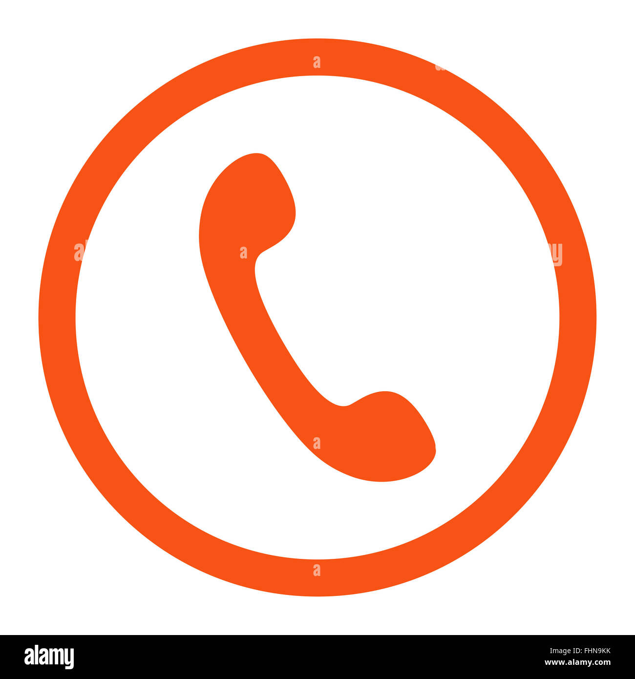 Phone flat orange color rounded vector icon Stock Photo - Alamy