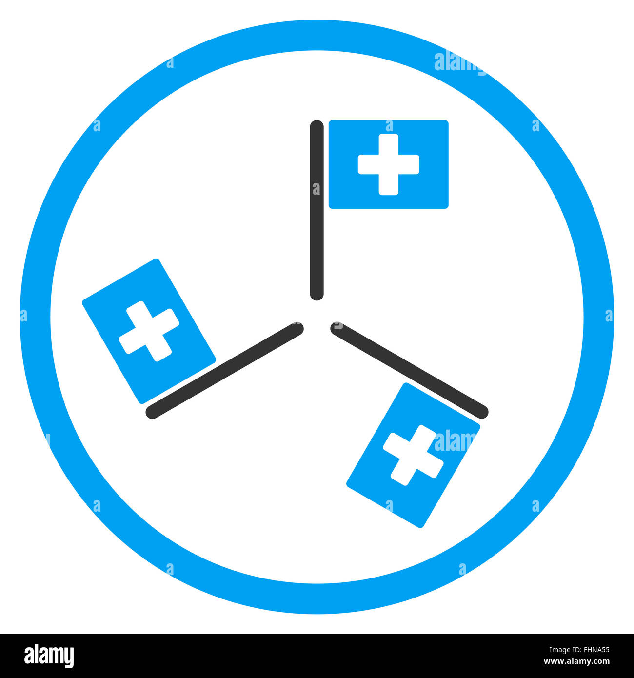 Hospital Flags Rounded Icon Stock Photo - Alamy