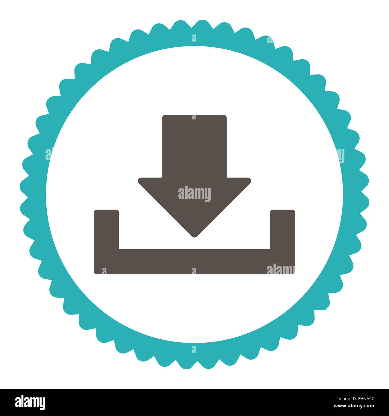 Download flat grey and cyan colors round stamp icon Stock Photo - Alamy