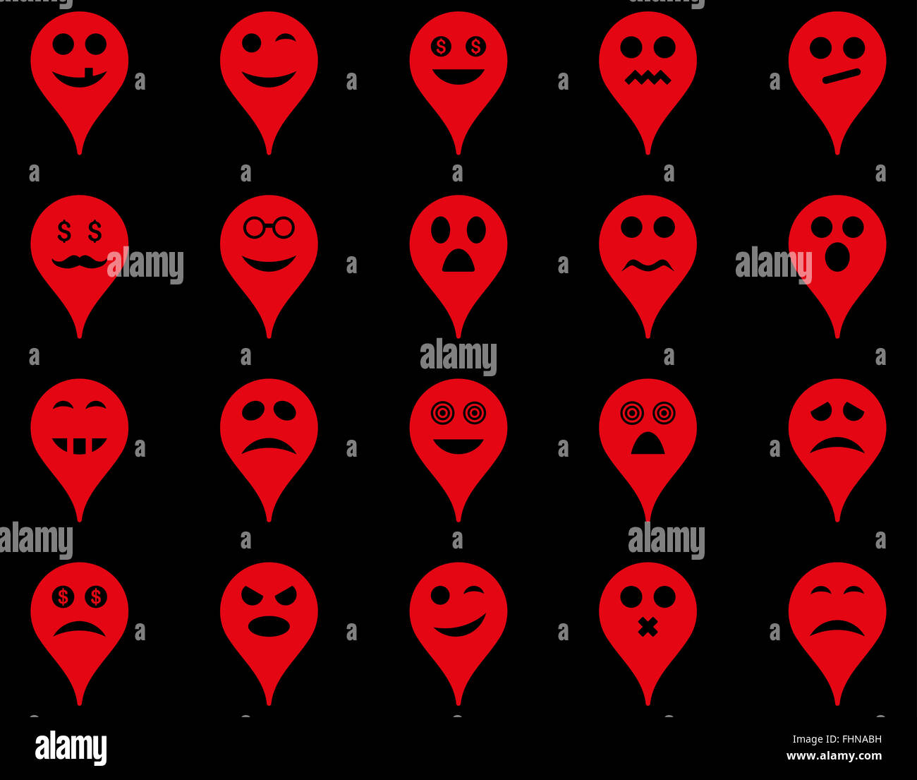 Emotion map marker icons Stock Photo - Alamy