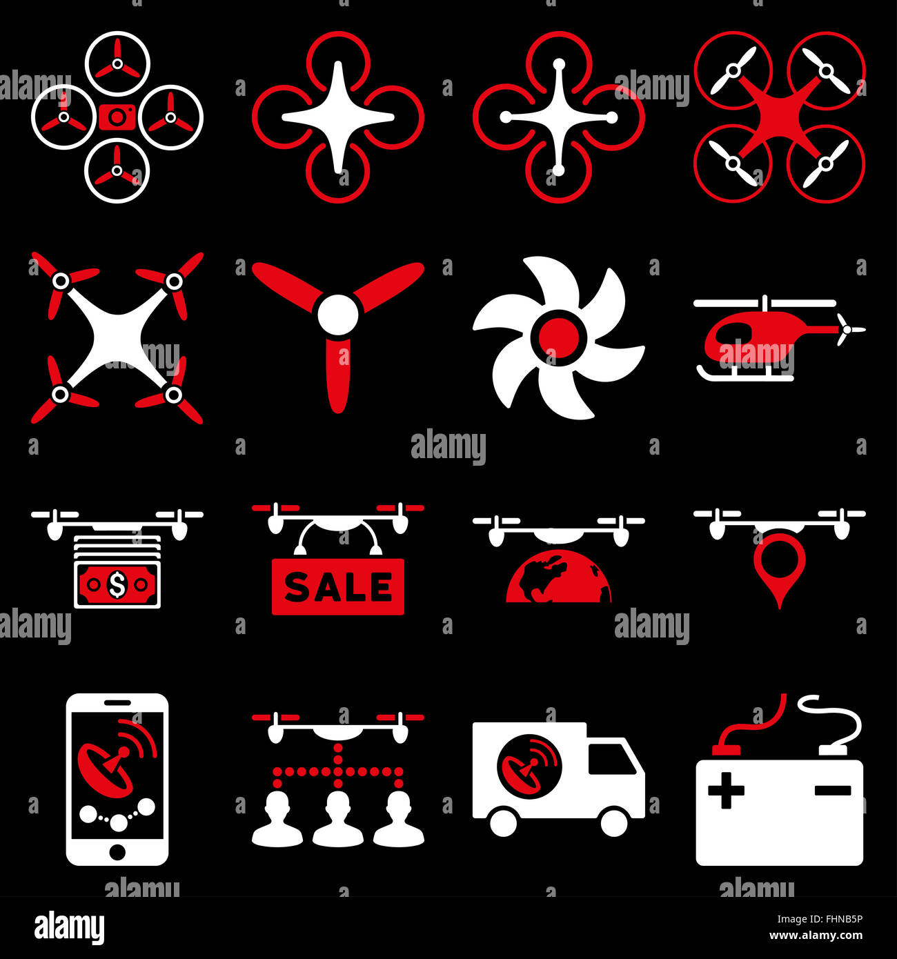 Drone service icon set Stock Photo - Alamy