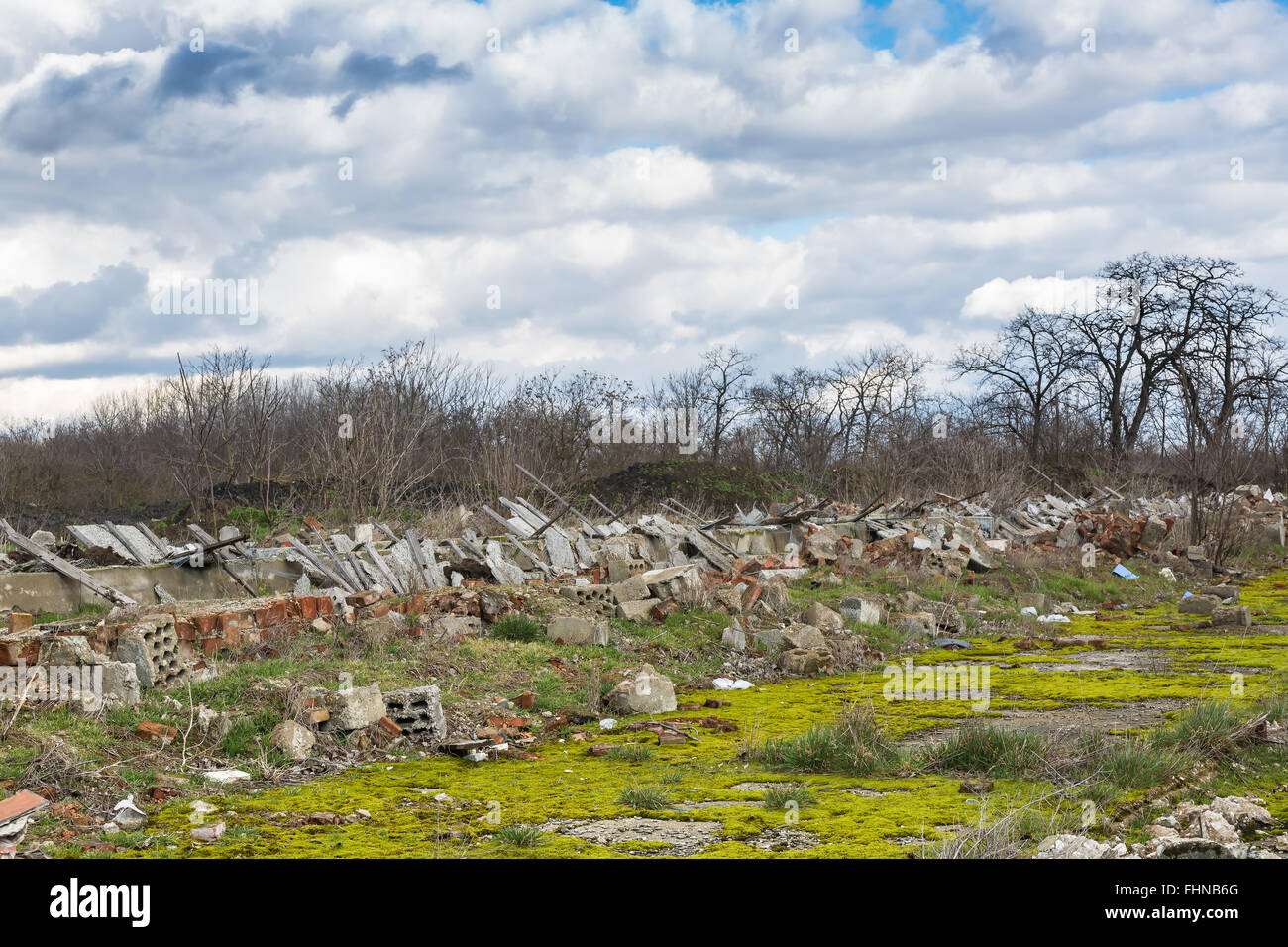 Demolished old buildings as the environmental burden of nature Stock ...