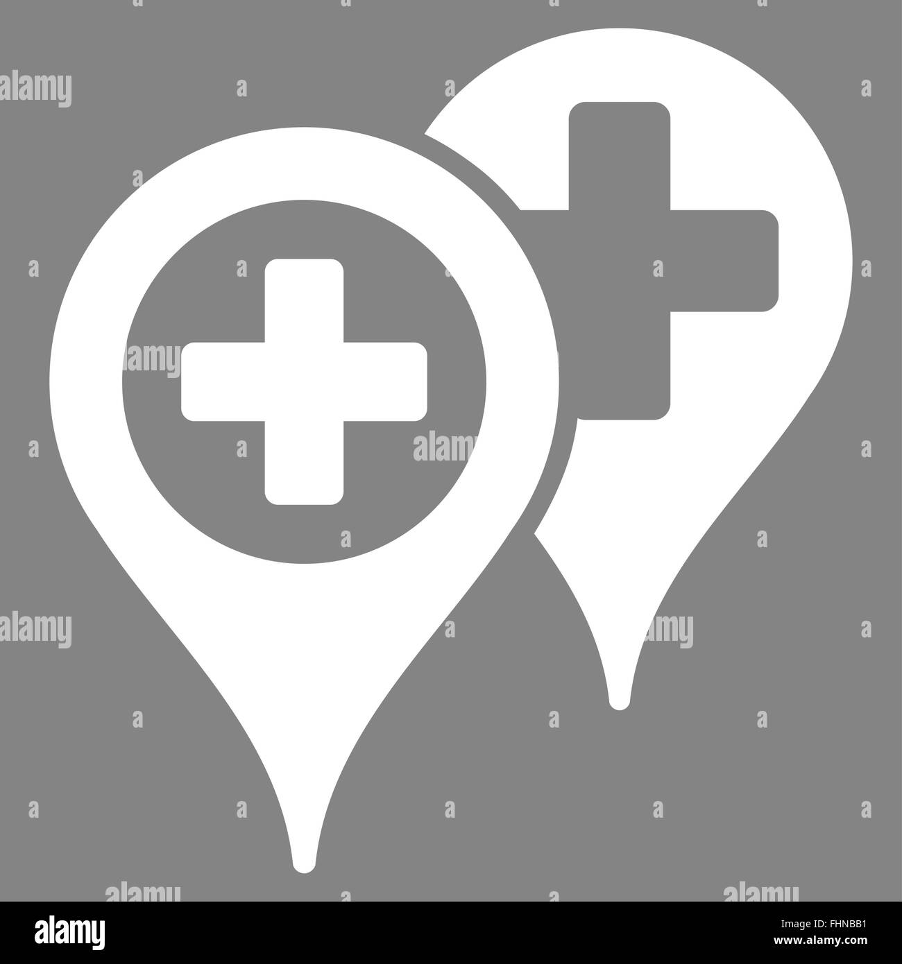 Hospital Map Markers Icon Stock Photo - Alamy