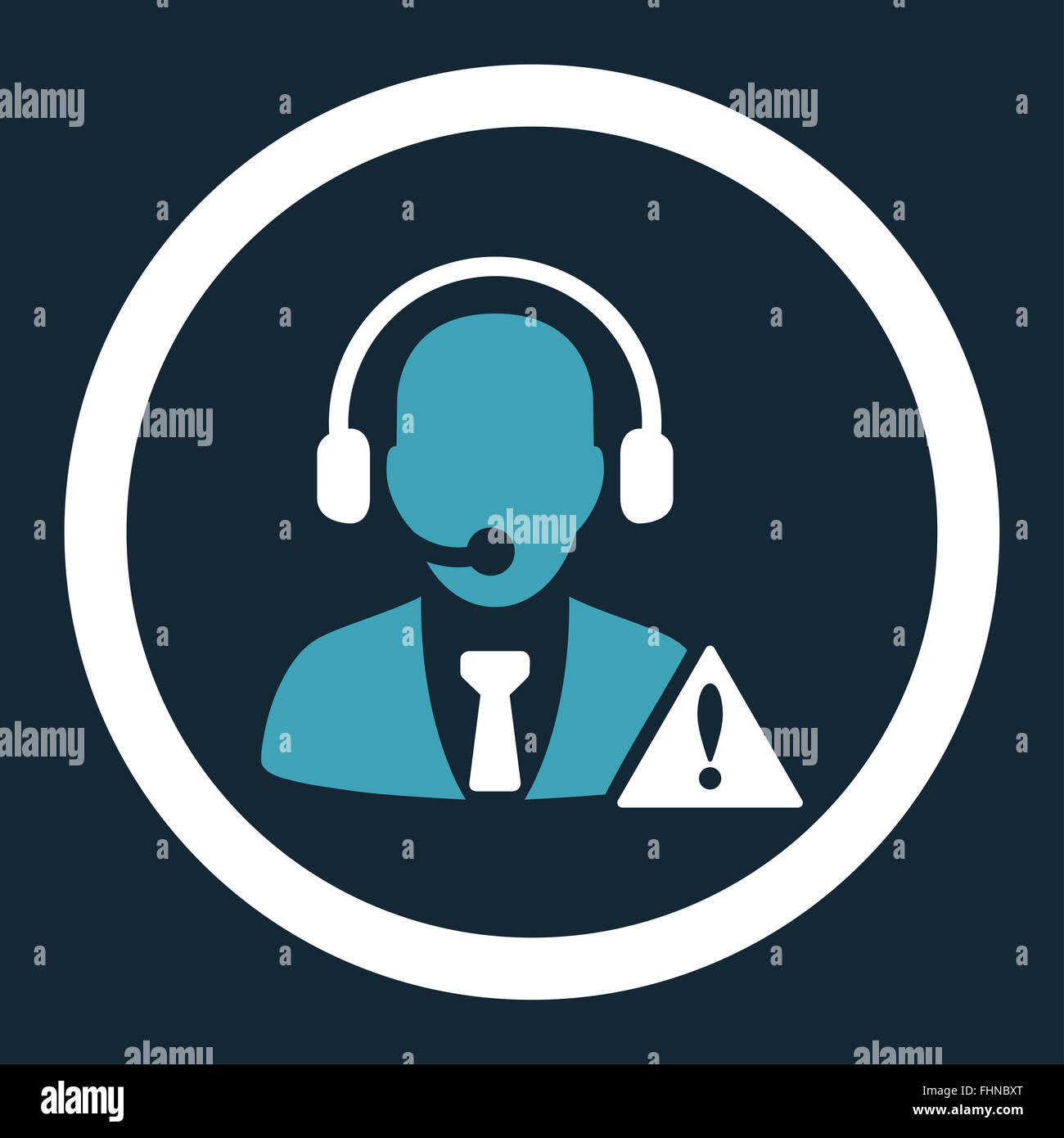 Emergency service flat blue and white colors rounded vector icon Stock ...