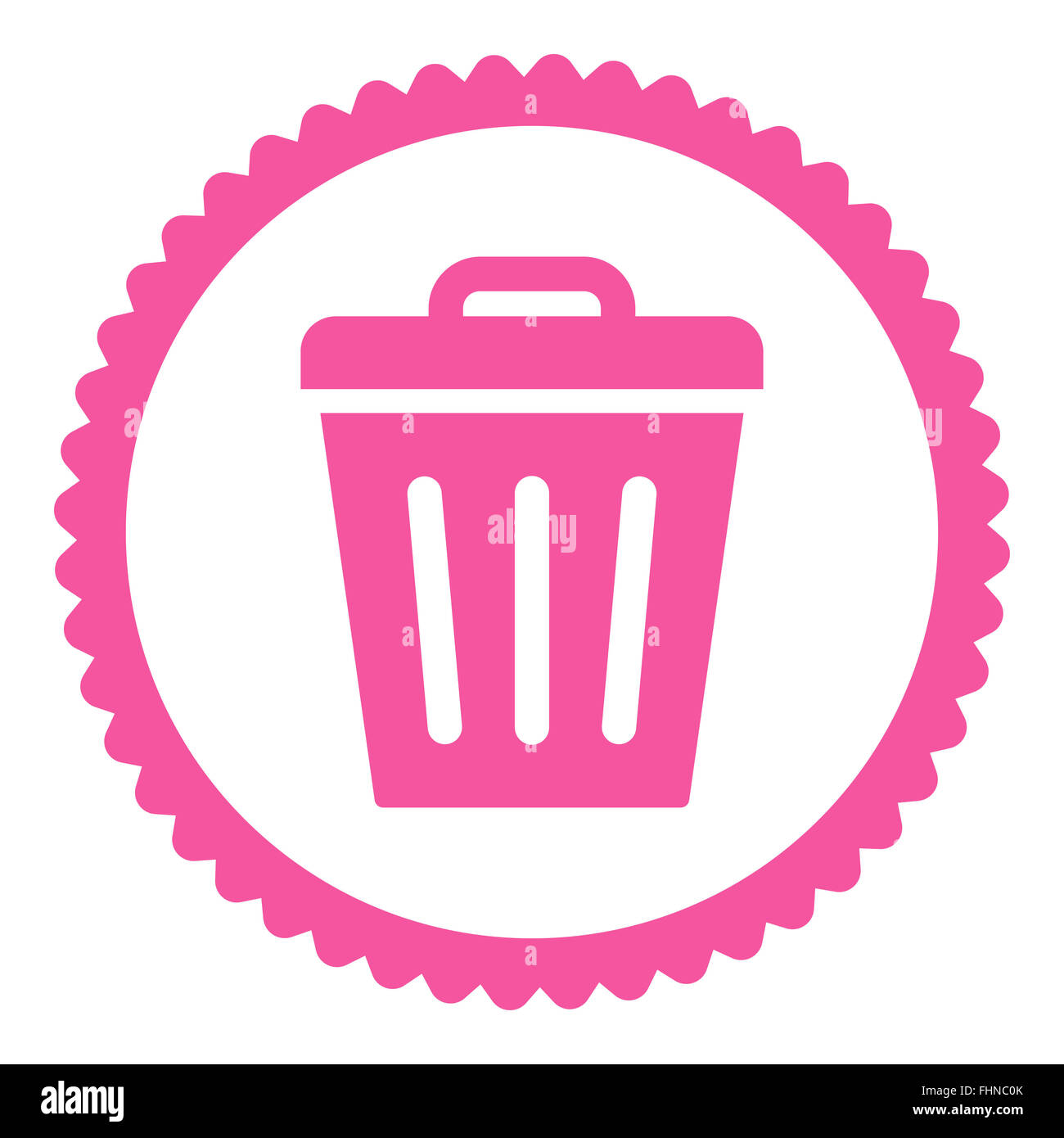 Trash Can flat pink color round stamp icon Stock Photo - Alamy
