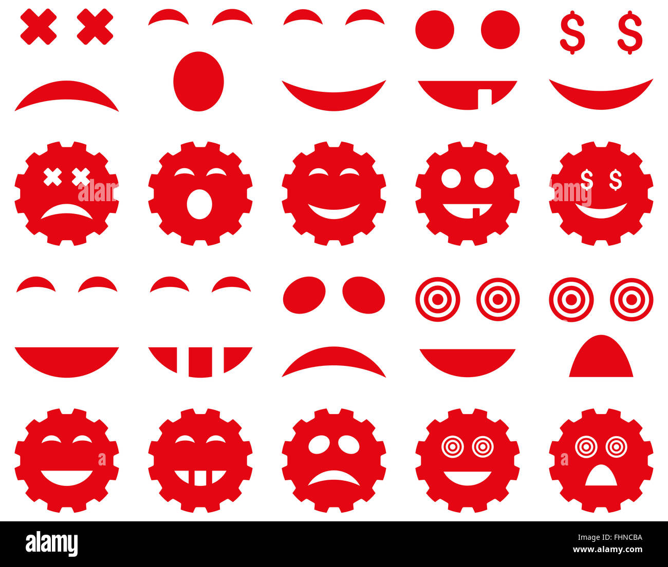 Tool, gear, smile, emotion icons Stock Photo - Alamy