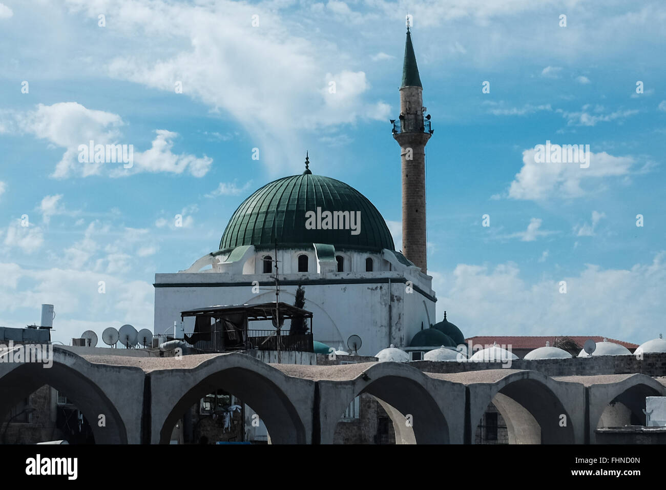 Acre, Israel. 25th February, 2016. The Mosque of Jezzar Pasha, built in ...