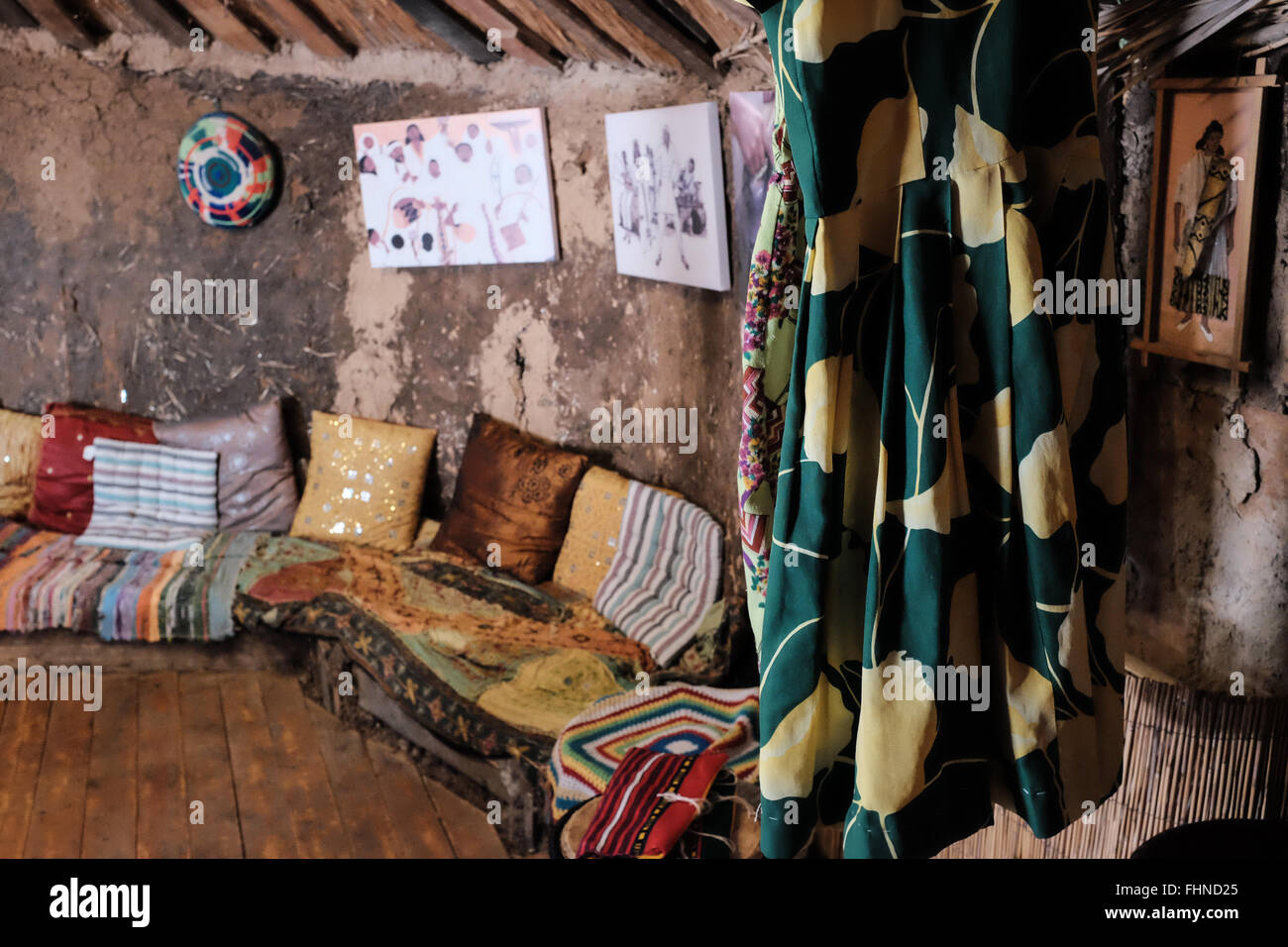 Kibbutz Evron, Israel. 25th February, 2016. A Gojo, a typical Ethiopian ...