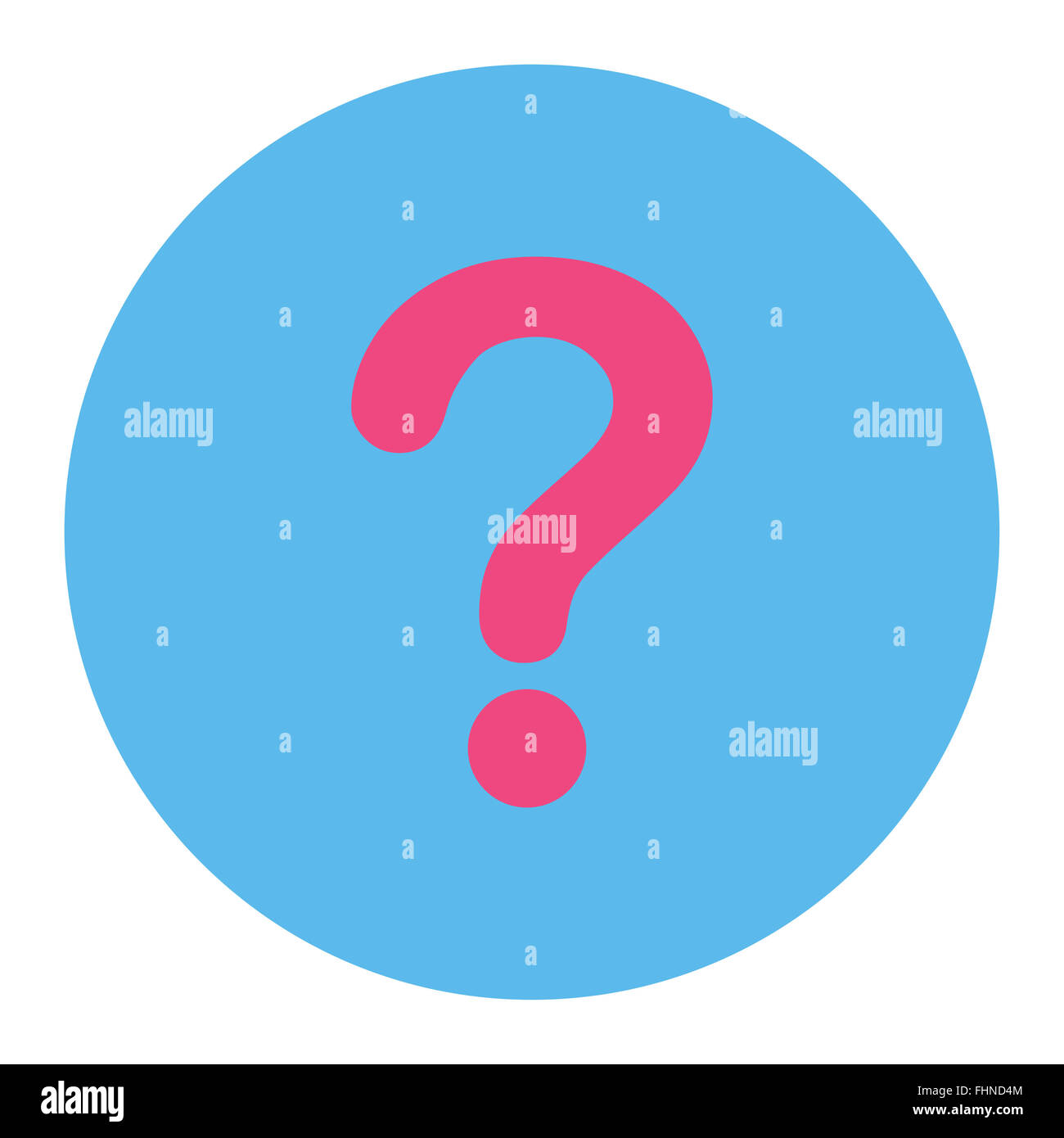 Question flat pink and blue colors round button Stock Photo - Alamy