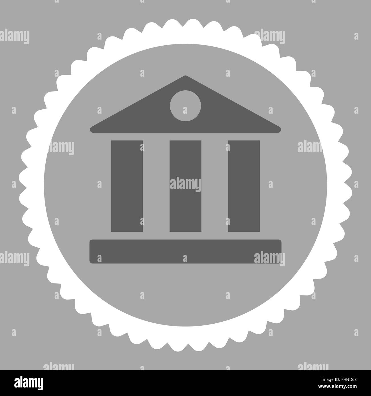 Bank flat dark gray and white colors round stamp icon Stock Photo - Alamy