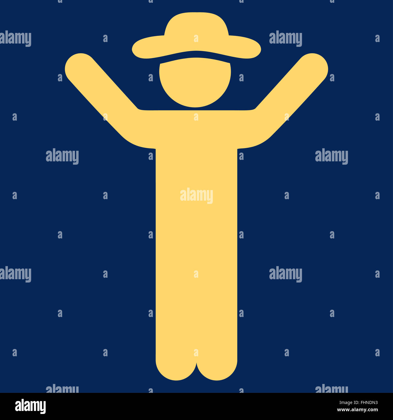 Hands Up Person Icon Stock Photo - Alamy