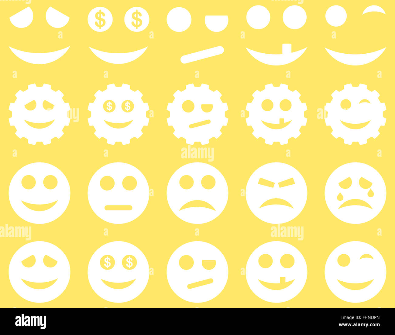 Tools gears smiles emoticons icons hi-res stock photography and images ...
