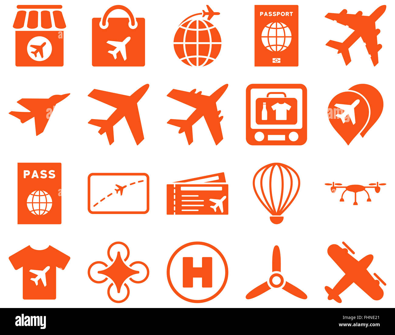 Airport Icon Set Stock Photo - Alamy