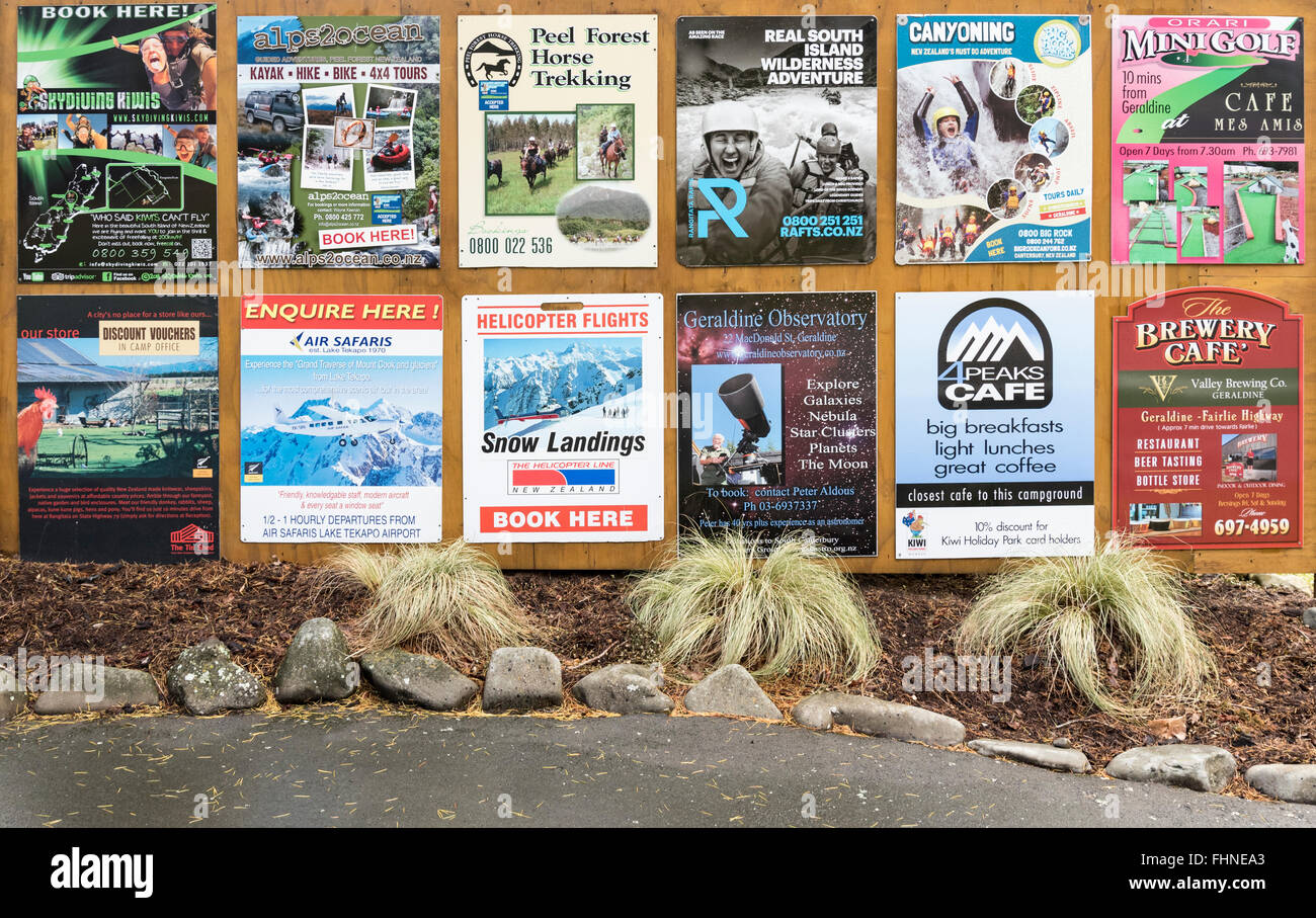 Advertising posters of local services and activities in and around ...