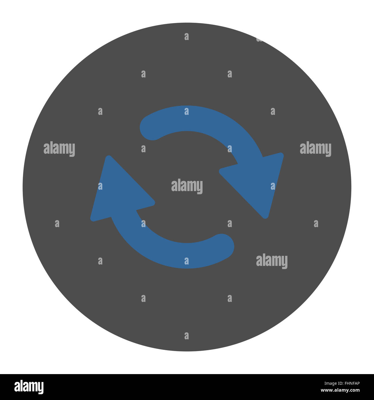 Refresh flat cobalt and gray colors round button Stock Photo - Alamy