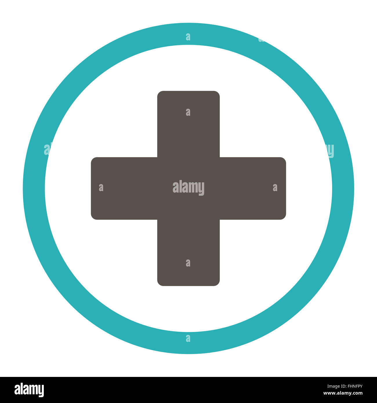 Plus flat grey and cyan colors rounded raster icon Stock Photo - Alamy