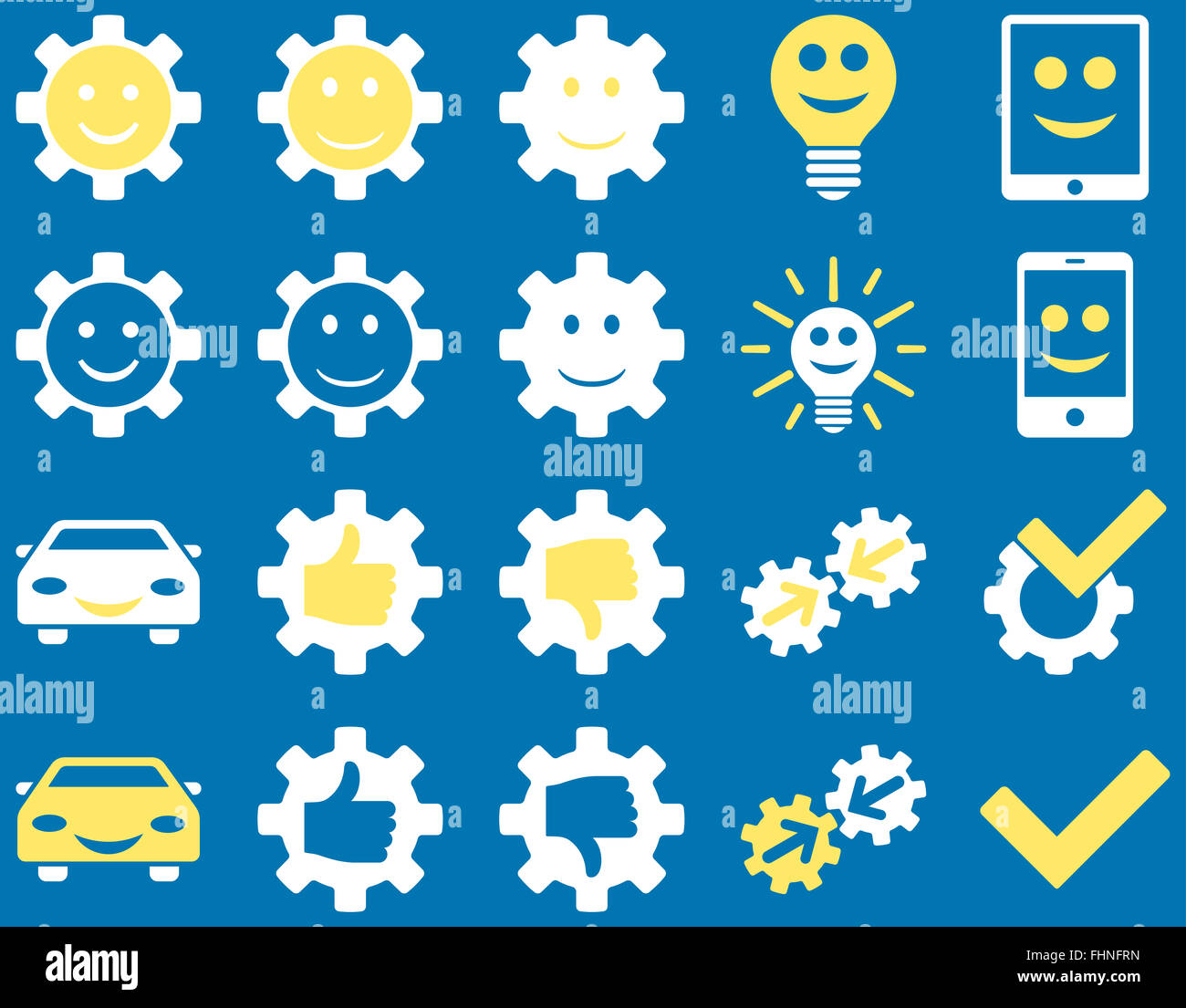 Tools and Smile Gears Icons Stock Photo - Alamy