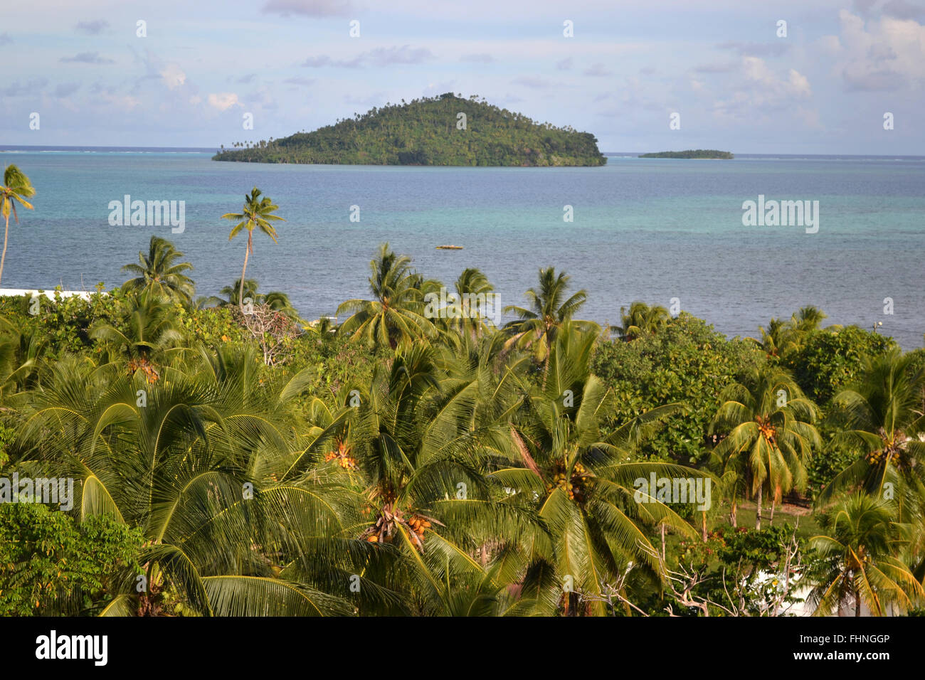 Luaniva Island in front of the capital city of Matautu, Wallis Island ...