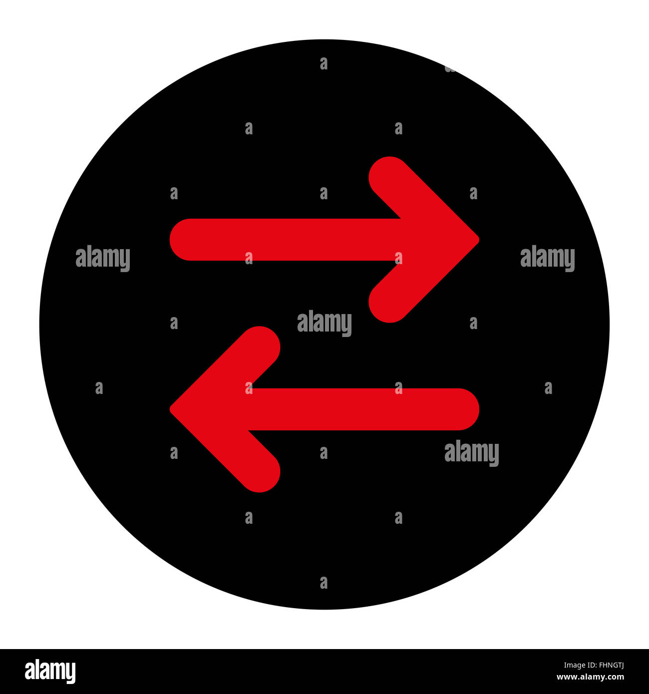 Flip Horizontal flat intensive red and black colors round button Stock ...