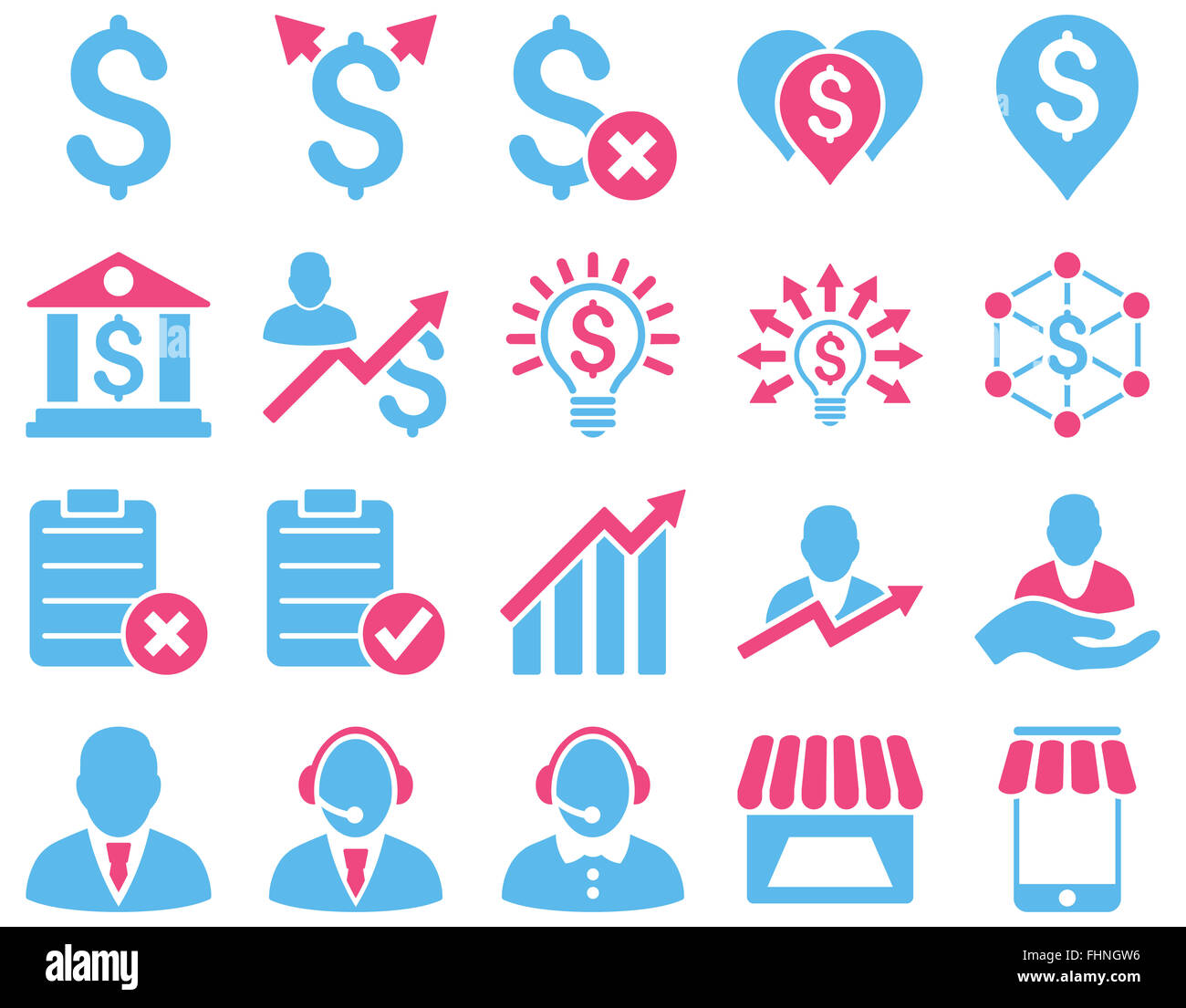 Trade business and bank service icon set Stock Photo - Alamy
