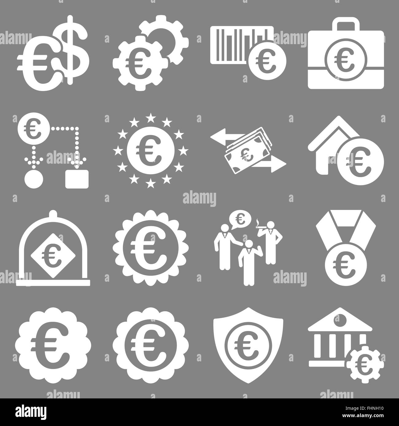 Euro banking business and service tools icons Stock Photo - Alamy